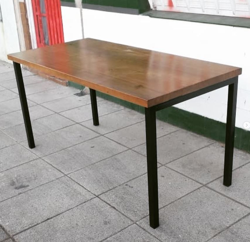 Mesa de hierro y madera - Herrería DG
